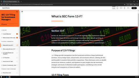SEC Form 13-F Web-based Training - Self-paced Online | Call/Text 585 ...