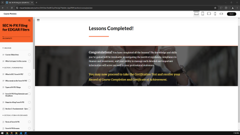 SEC Form N-PX Web-based Training - Self-paced Online | Call/Text 585 ...